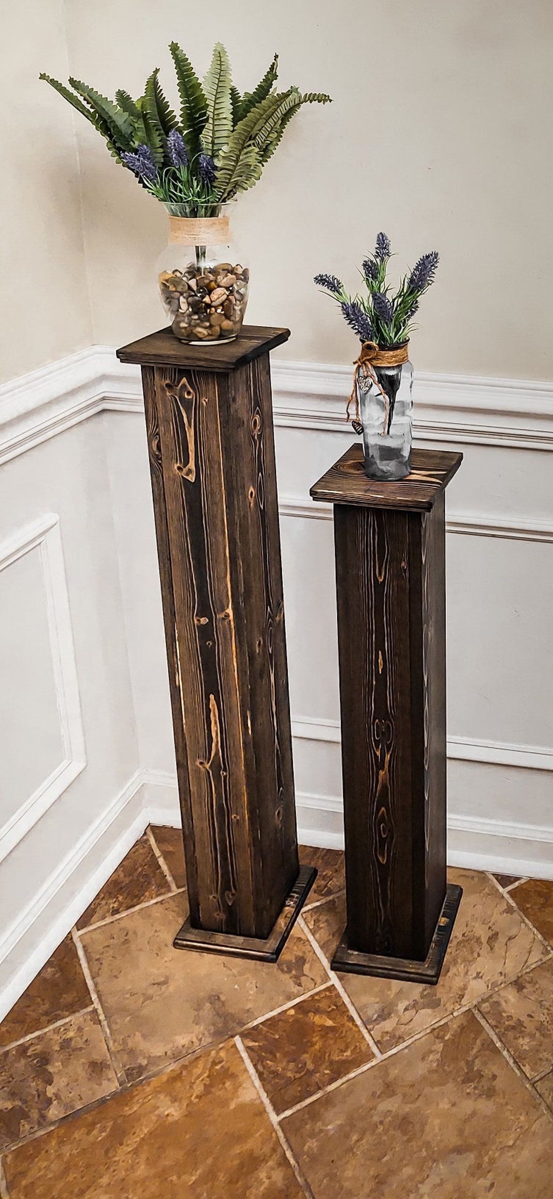 Pair of Handmade Rustic Wood Columns - Etsy