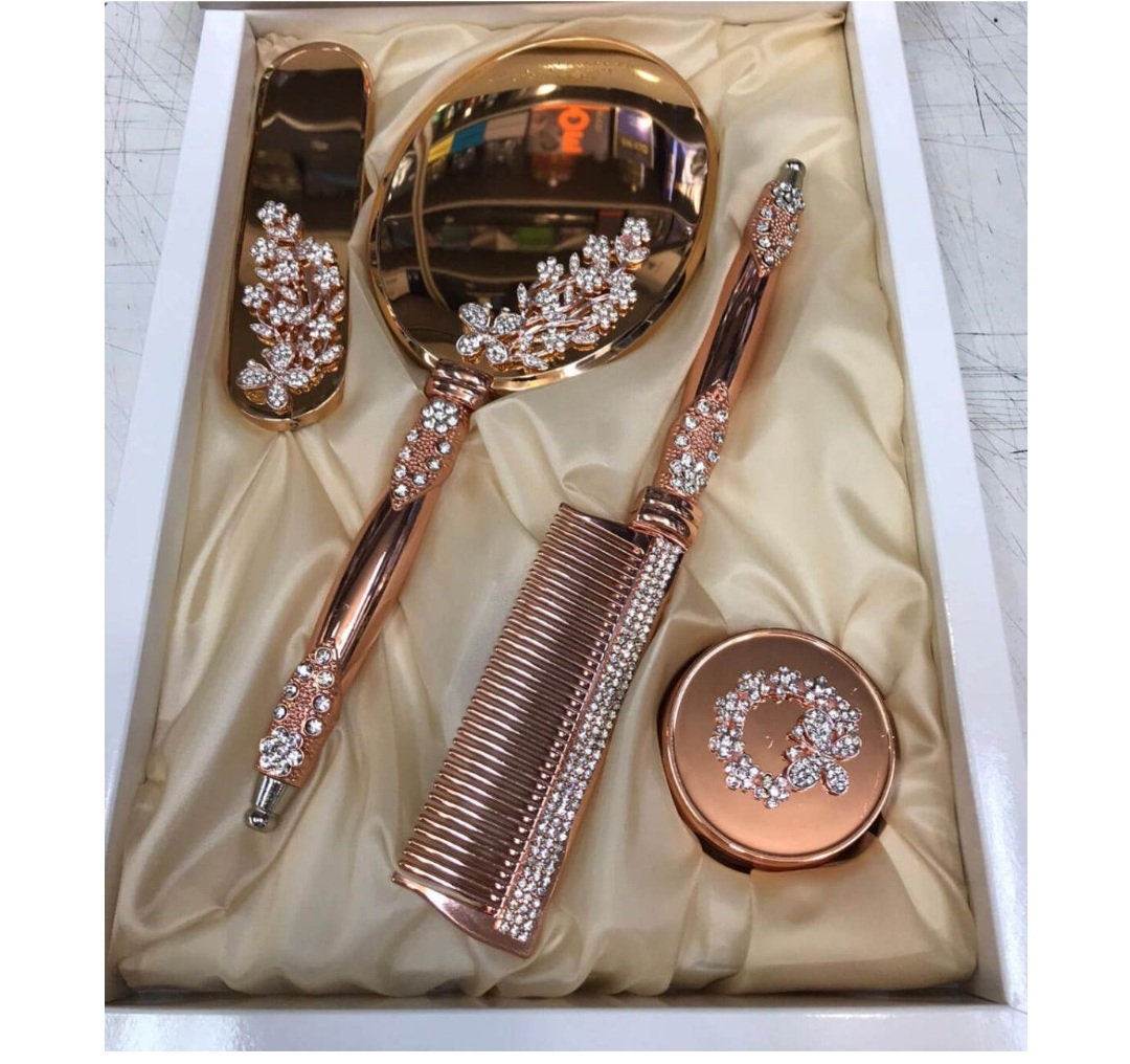 Luxury Leaf Mirror Comb Brush Set: Bridal Dowry Engagement Gift - Etsy