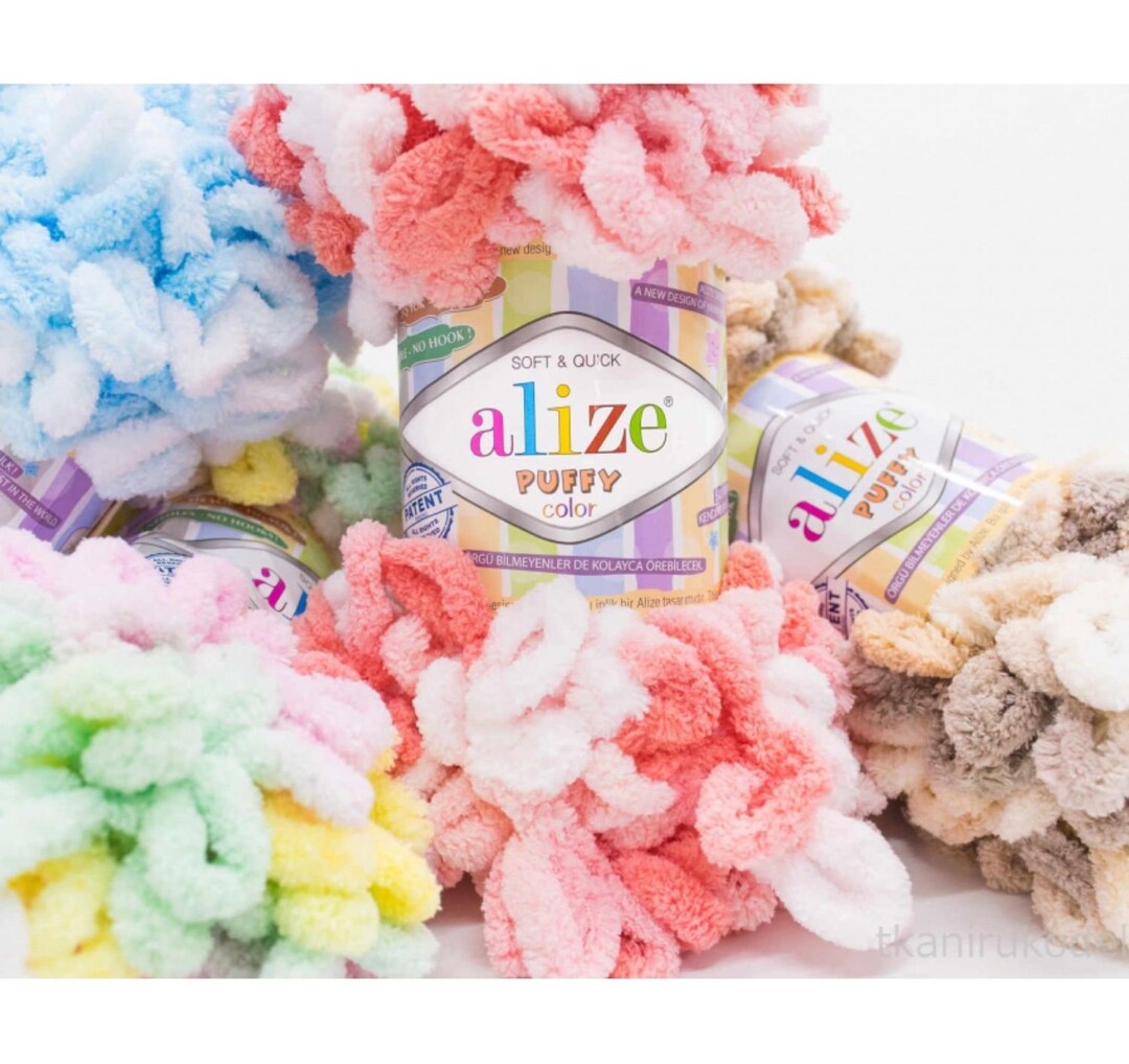 Alize Puffy Color,baby Yarn Blanket Yarn, Velvet Yarn, No Hook , No ...