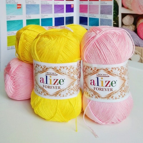 Alize Forever Crochet Yarn Acrylic Yarn 100% Microfiber - Etsy