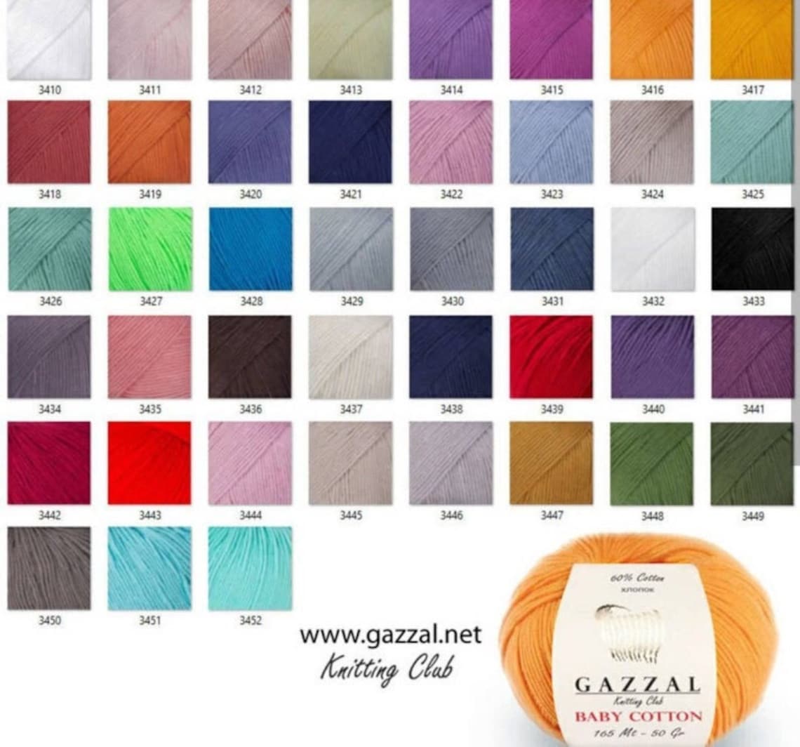Gazzal Baby Cotton Cotton Yarn Knitting Yarn Crochet Yarn | Etsy