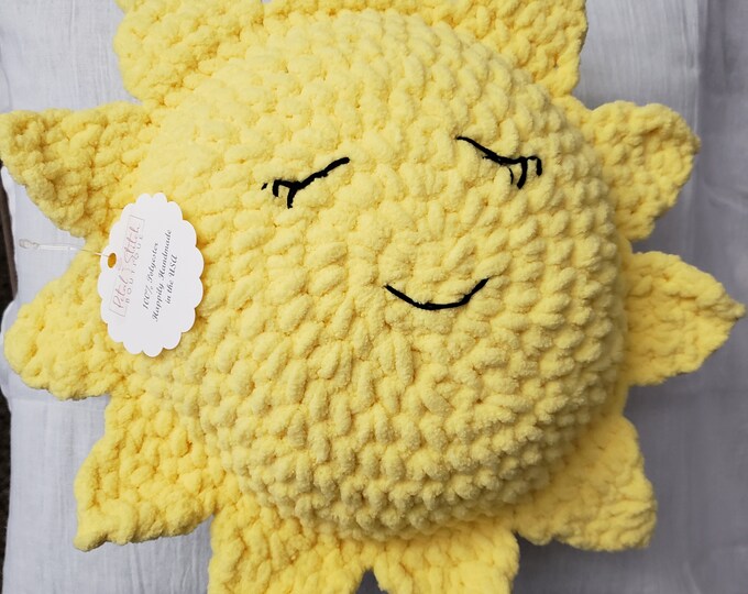 Crocheted Yellow Sun Pillow - Etsy