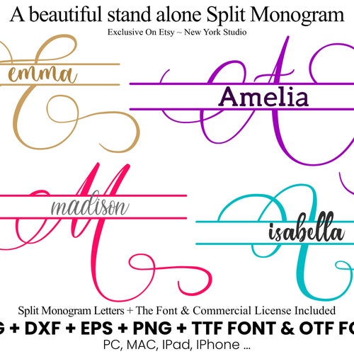 S-split Alphabet Letter Png-svg-pdf-dxf Monogram - Etsy