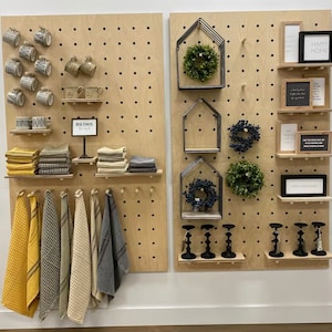 Wooden Pegboard Shelf / Display - Etsy