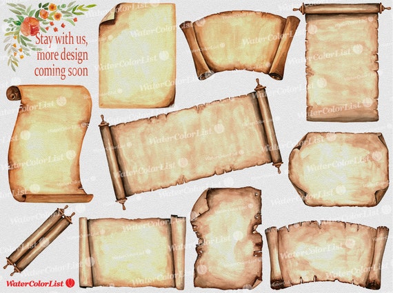 Old Scrolls Image Banners Clipart Ancient Paper Real - Etsy