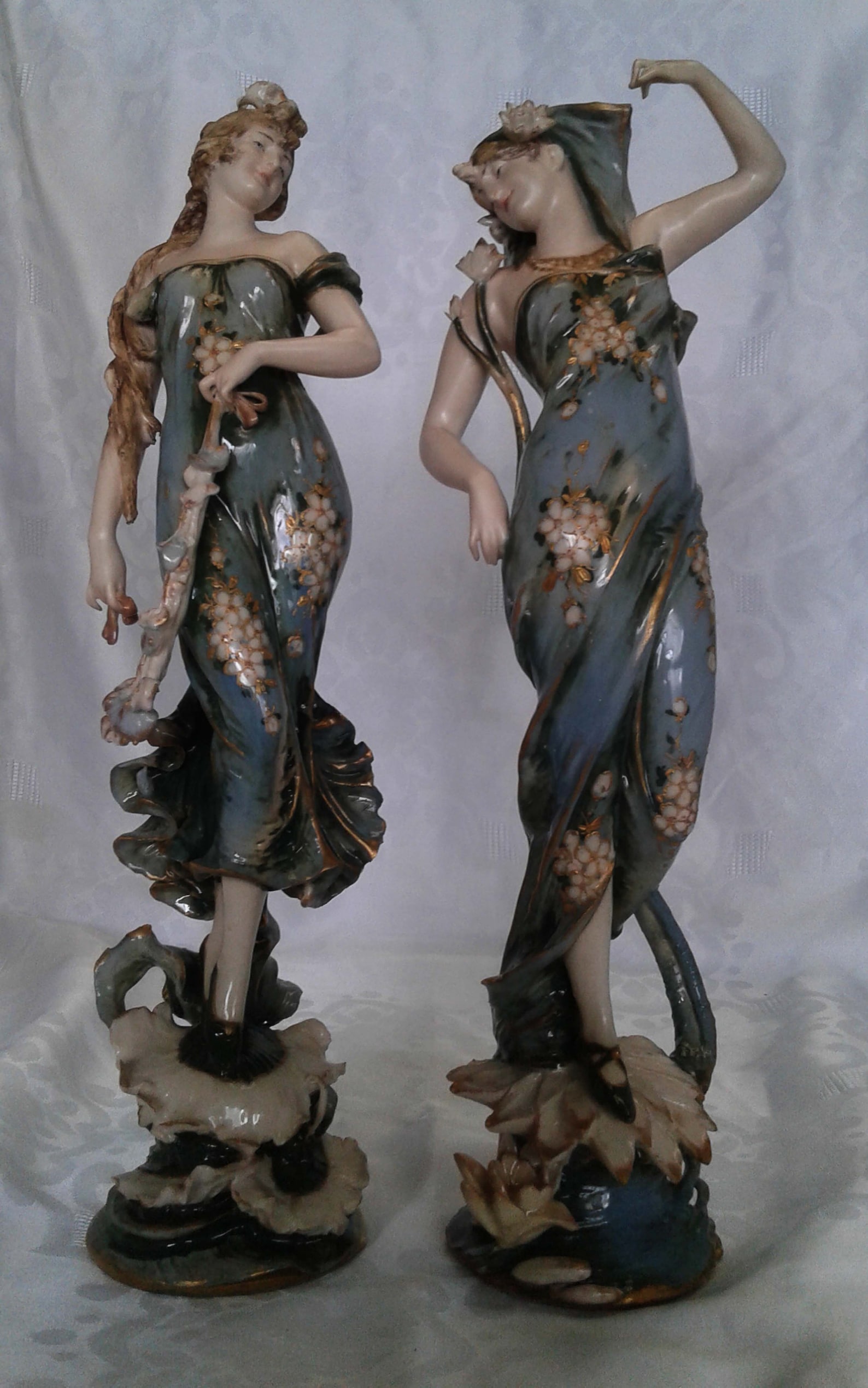 Pair of Turn Teplitz Bohemia Porcelain Figurines, Ca 1900 - Etsy
