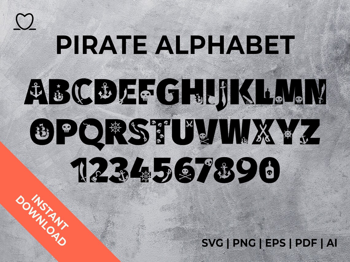 Pirate Letters SVG / Kids Alphabet SVG / Cricut Pirate - Etsy