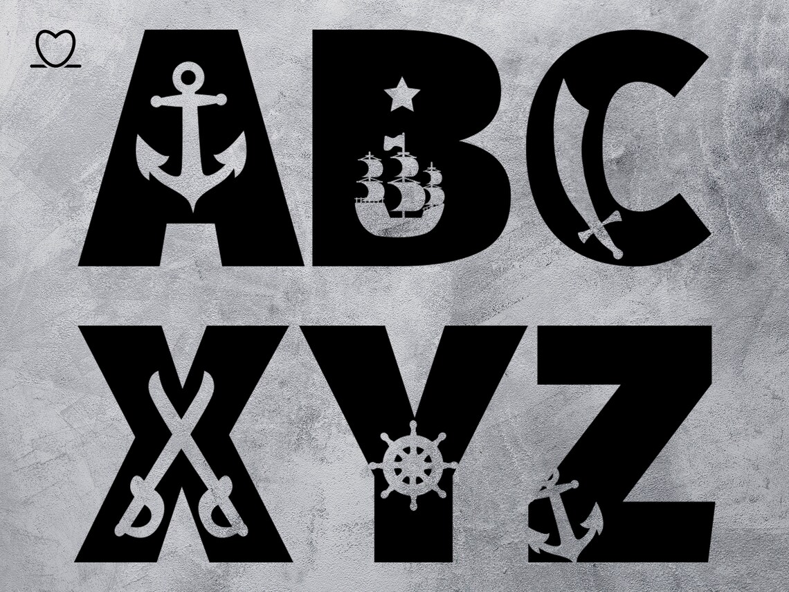 Pirate Letters SVG / Kids Alphabet SVG / Cricut Pirate - Etsy