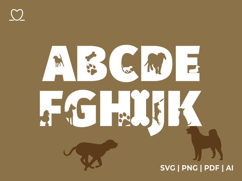 Dog Alphabet / Dog Font PNG SVG / Kids Room Decor / Party - Etsy