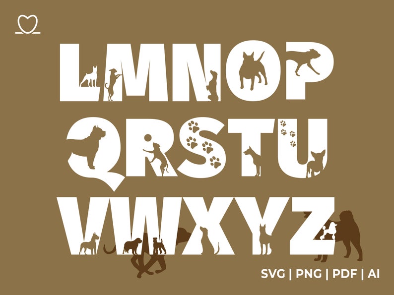 Dog Alphabet / Dog Font PNG + SVG / Kids Room Decor / Party Decoration ...