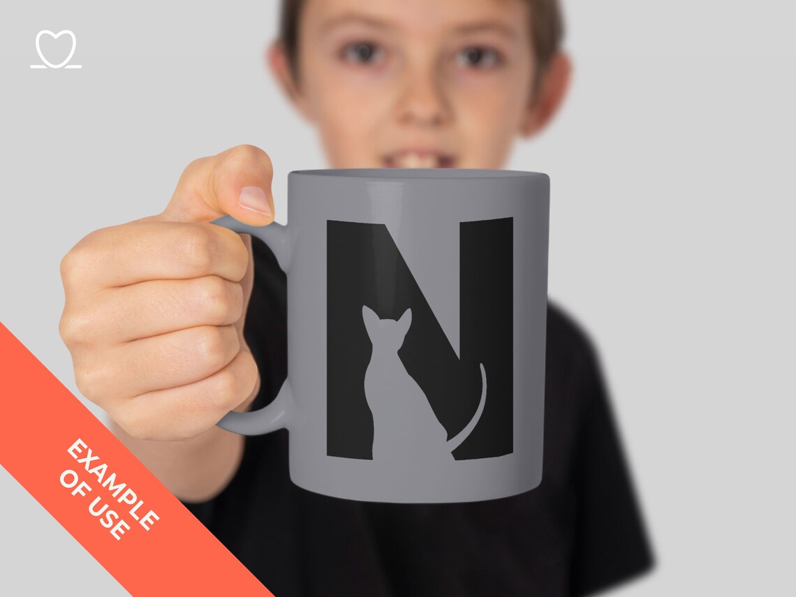 Cat Alphabet SVG PNG / Cute Kitten Numbers & Letters Stencil para ...