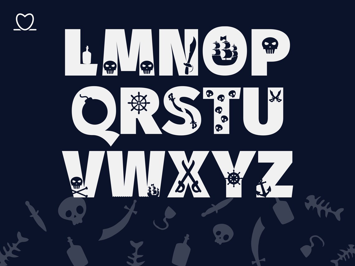 Pirate Letters SVG / Kids Alphabet SVG / Cricut Pirate Alphabet ...