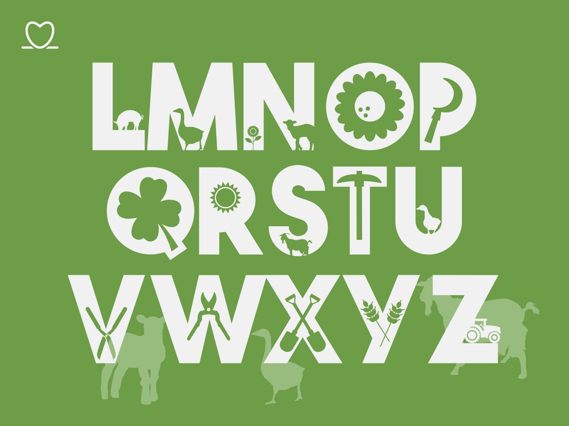 Farm Animal SVG + PNG / Farmhouse Clipart Alphabet / Numbers & Letters ...