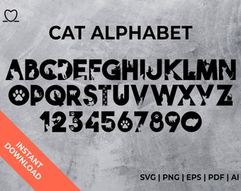 Cat Letters Svg - Etsy