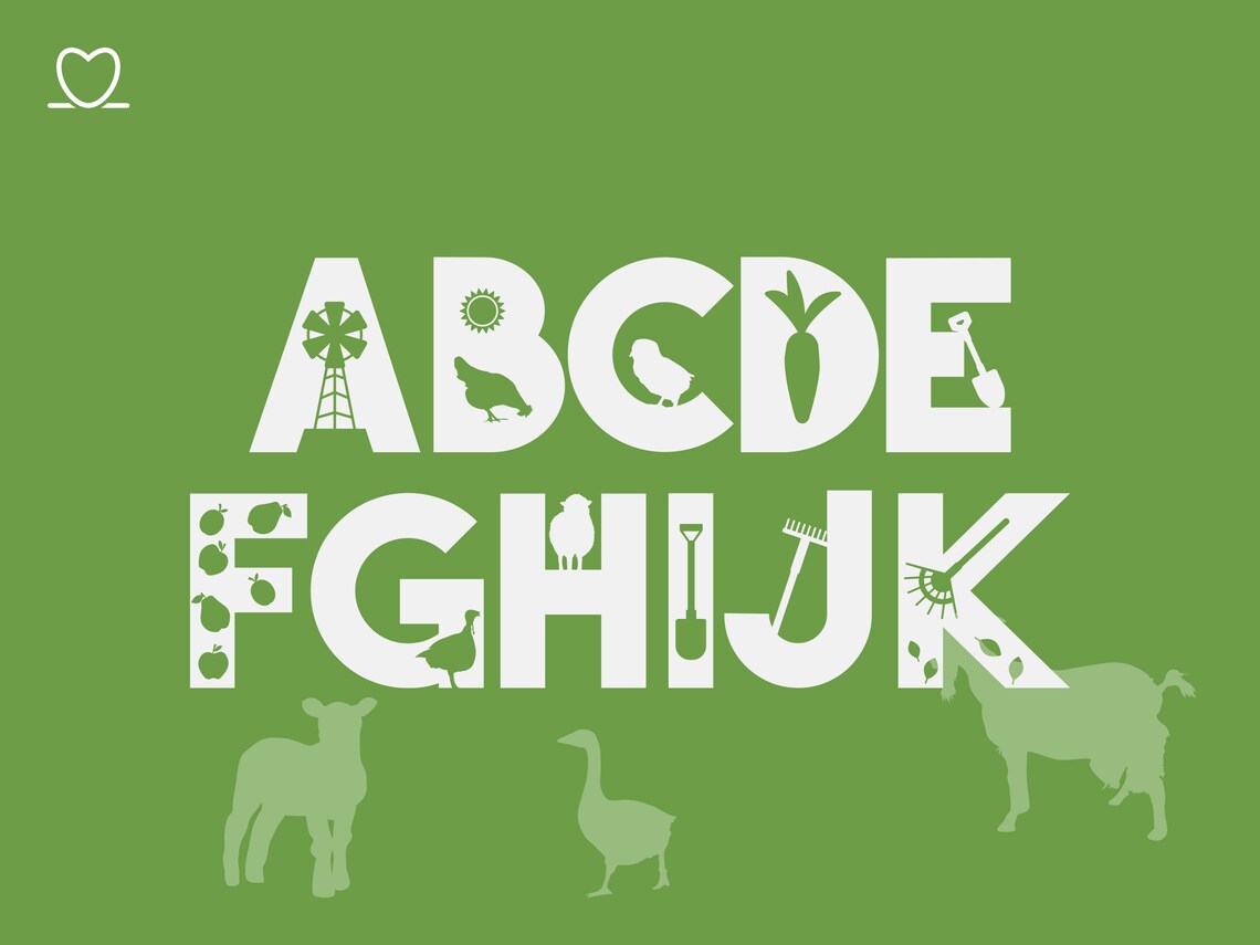 Farm Animal SVG + PNG / Farmhouse Clipart Alphabet / Numbers & Letters ...