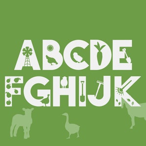 Farm Animal SVG + PNG / Farmhouse Clipart Alphabet / Numbers & Letters ...
