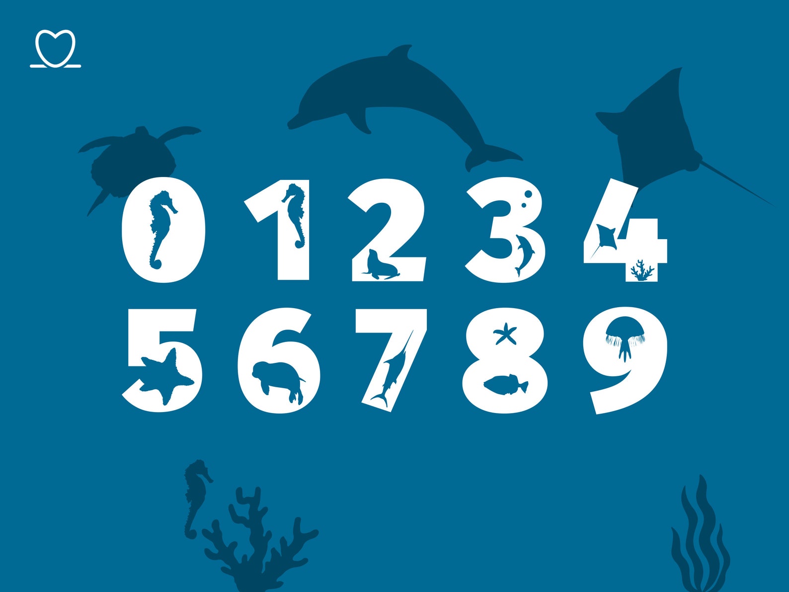 Under the Sea SVG + PNG / Marine Ocean Animals Alphabet / Numbers ...