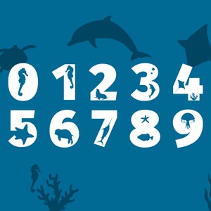 Under the Sea SVG + PNG / Marine Ocean Animals Alphabet / Numbers ...