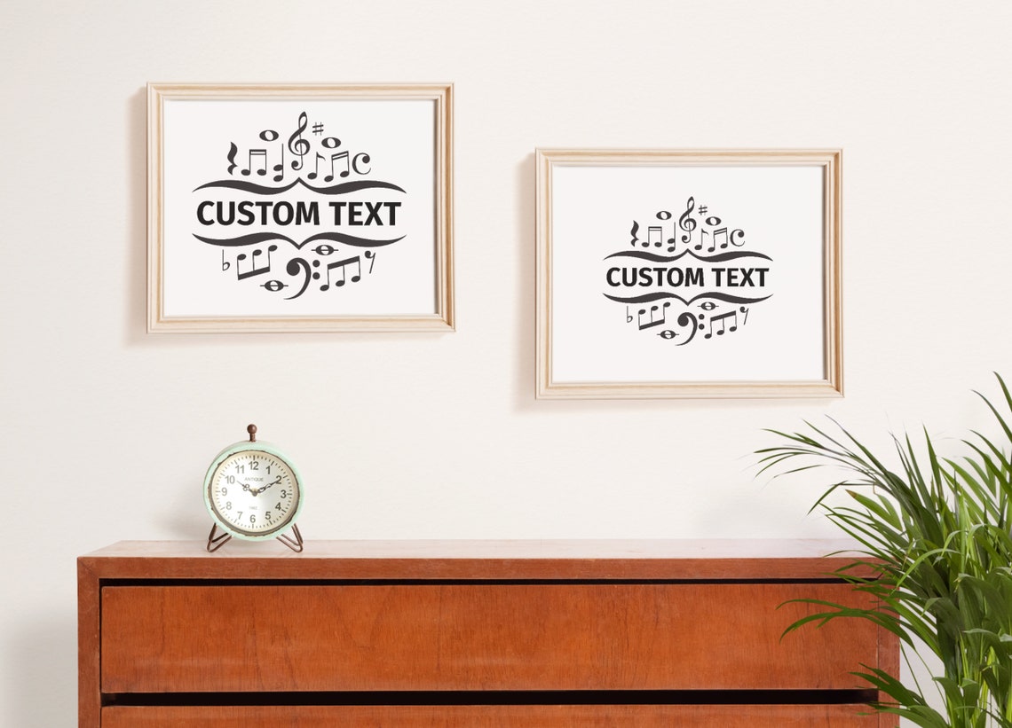 Music Notes Monogram / Vector Split Name Frame SVG + PNG / Musical ...