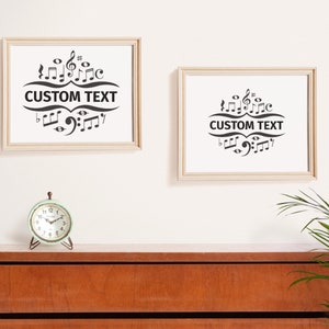 Music Notes Monogram / Vector Split Name Frame SVG + PNG / Musical ...