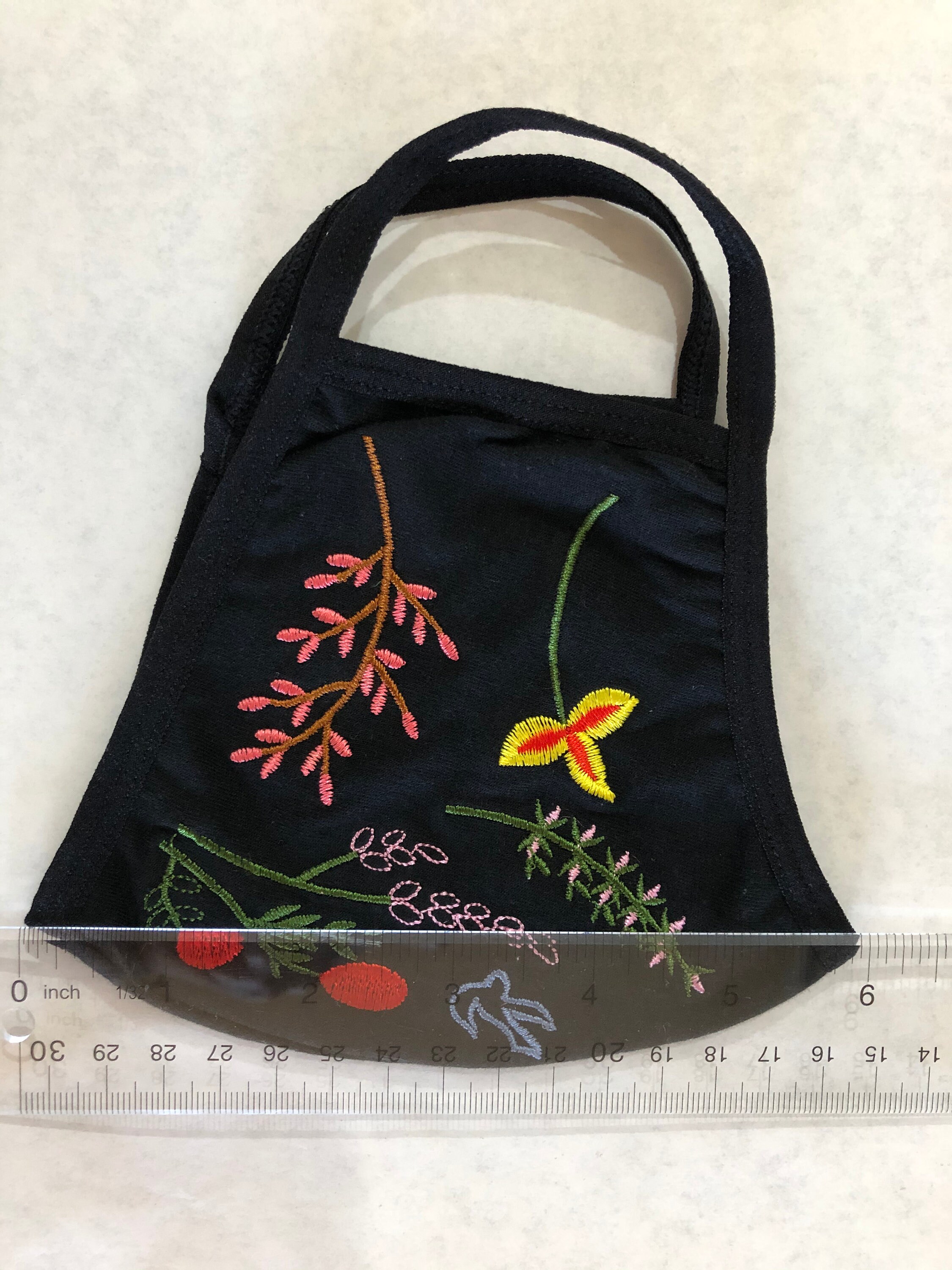 1 Piece Large Spring Embroidered Black Face Mask Unisex Cotton - Etsy