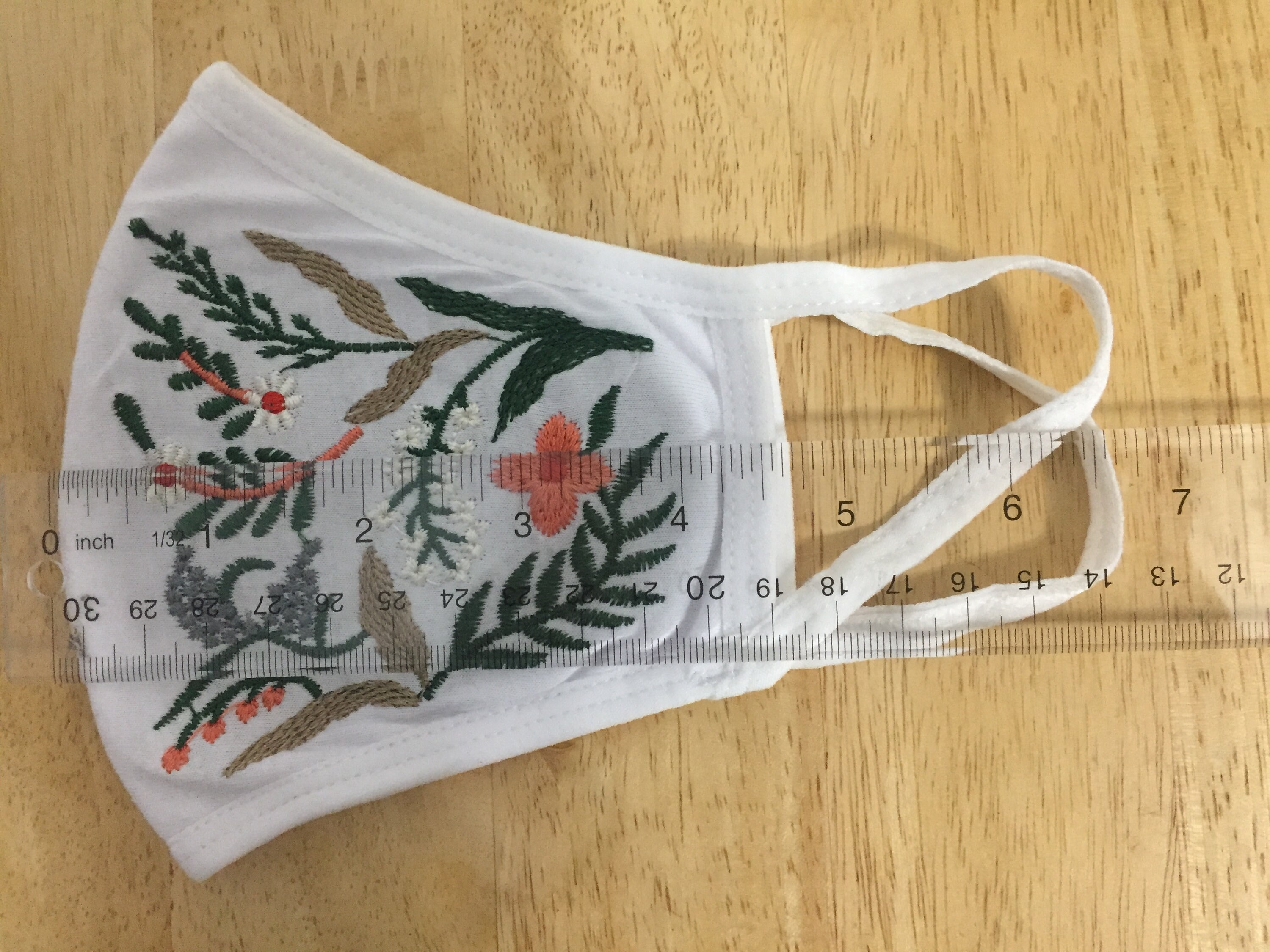 3 pieces Medium Snowfall Embroidered White Face Mask Unisex | Etsy