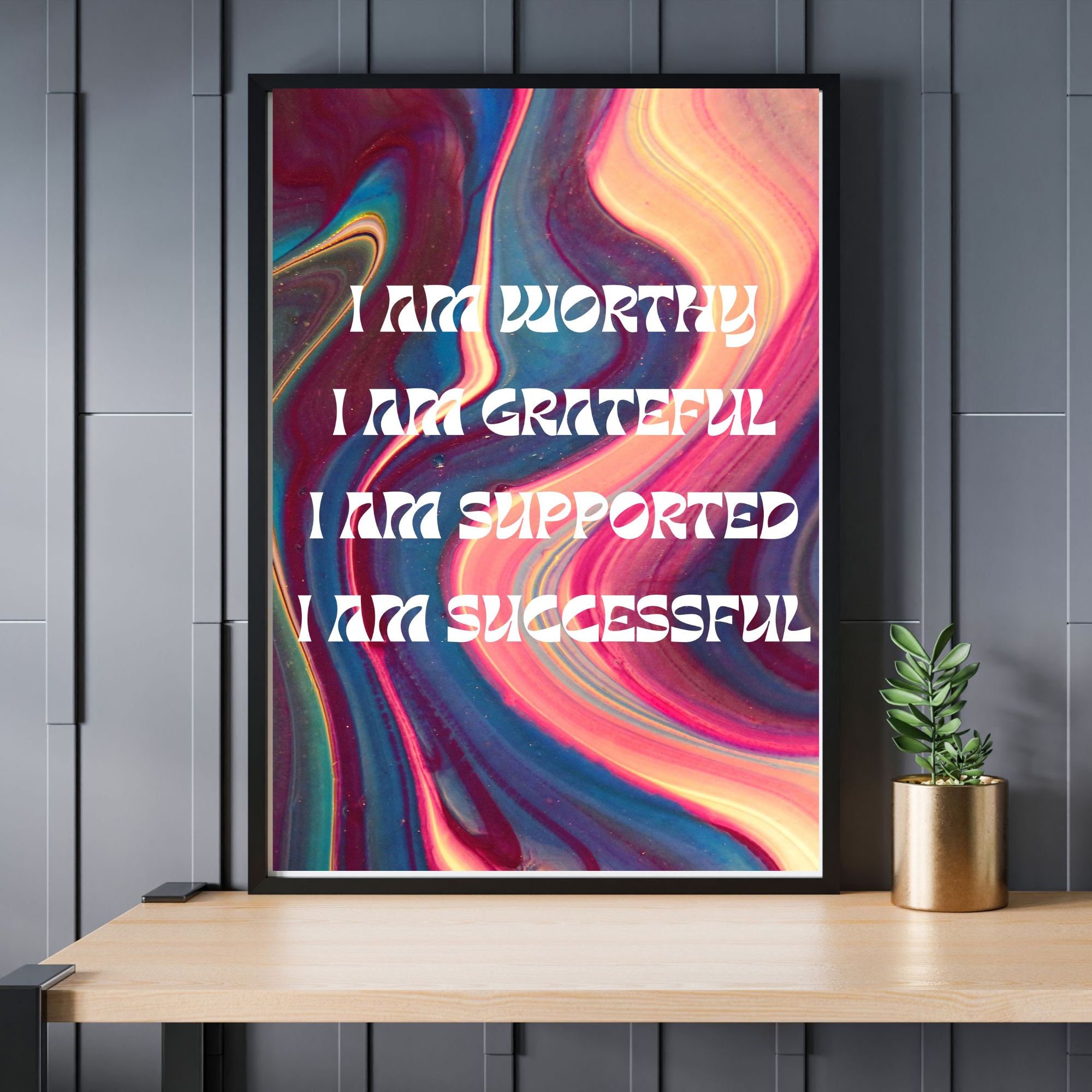 Retro Affirmations Printable Wall Art, Self Love Mantras, DAILY ...