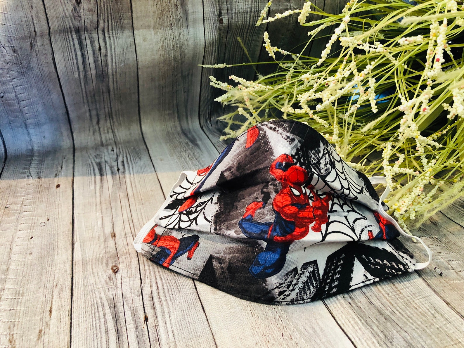Marvel Avengers Spider-man Black Web Face Mask 3 Layer | Etsy