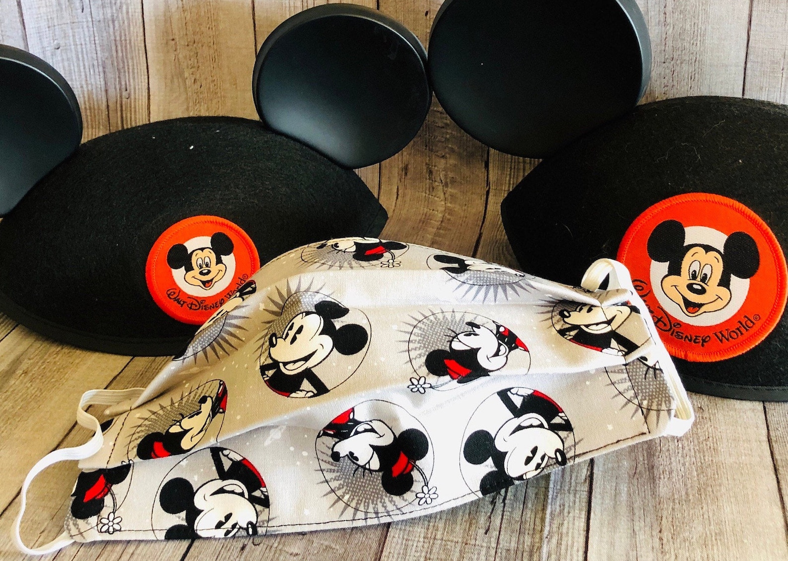 Disney's Vintage Mickey and Minnie Mouse Face Mask 3 - Etsy