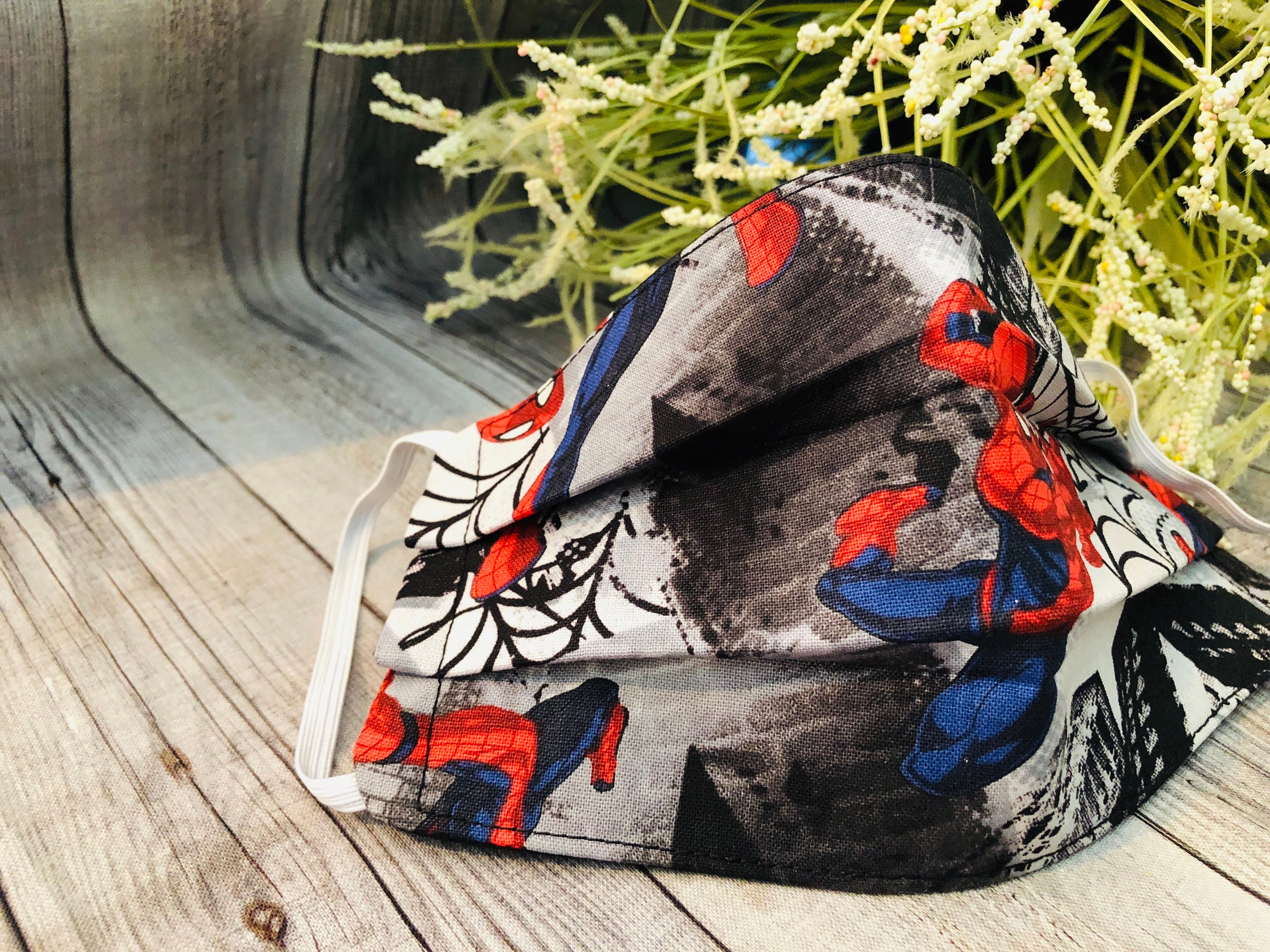 Marvel Avengers Spider-man Black Web Face Mask 3 Layer | Etsy
