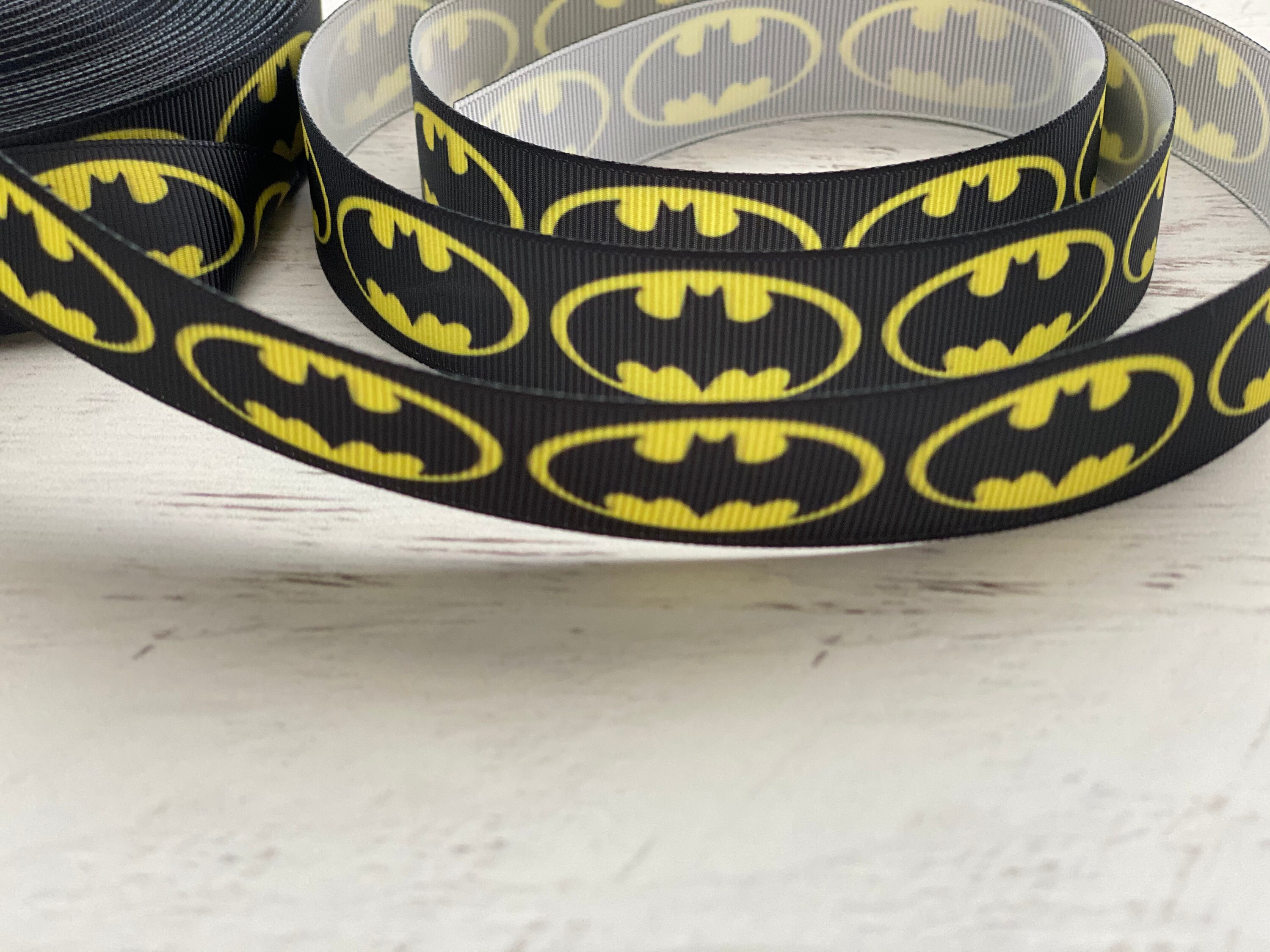Batman Theme Black and Yellow Grosgrain Ribbon 7/8 22mm - Etsy