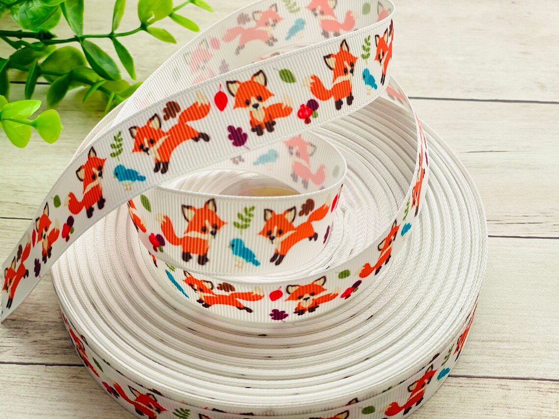 Foxy Cute Woodland Theme Fox Grosgrain Ribbon 7/8 22mm - Etsy