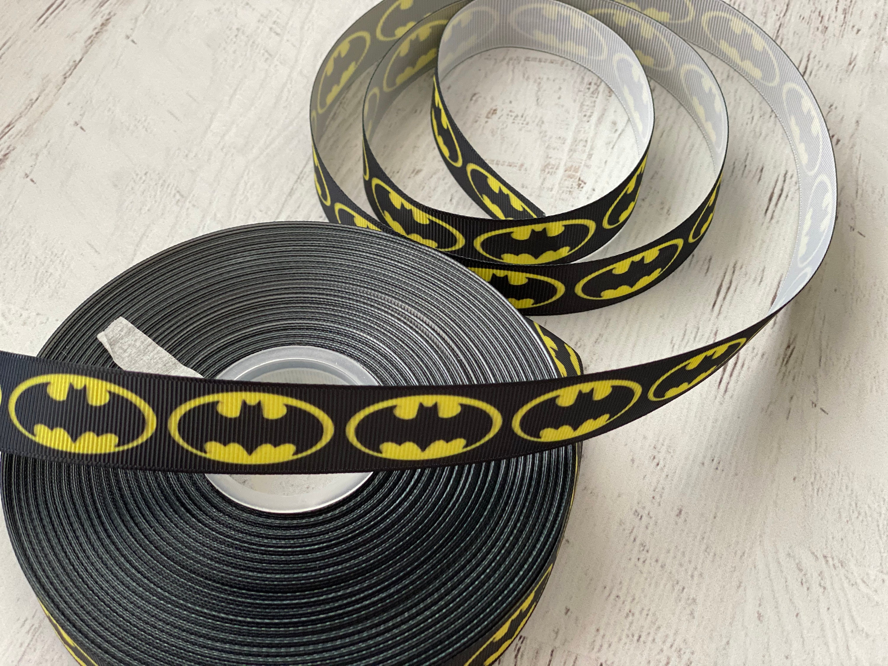 Batman Theme Black and Yellow Grosgrain Ribbon 7/8 22mm - Etsy