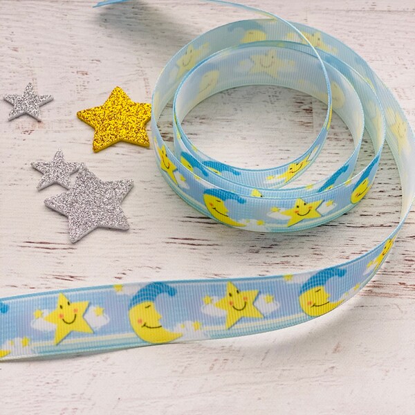 Moon and Stars Ribbon - Etsy