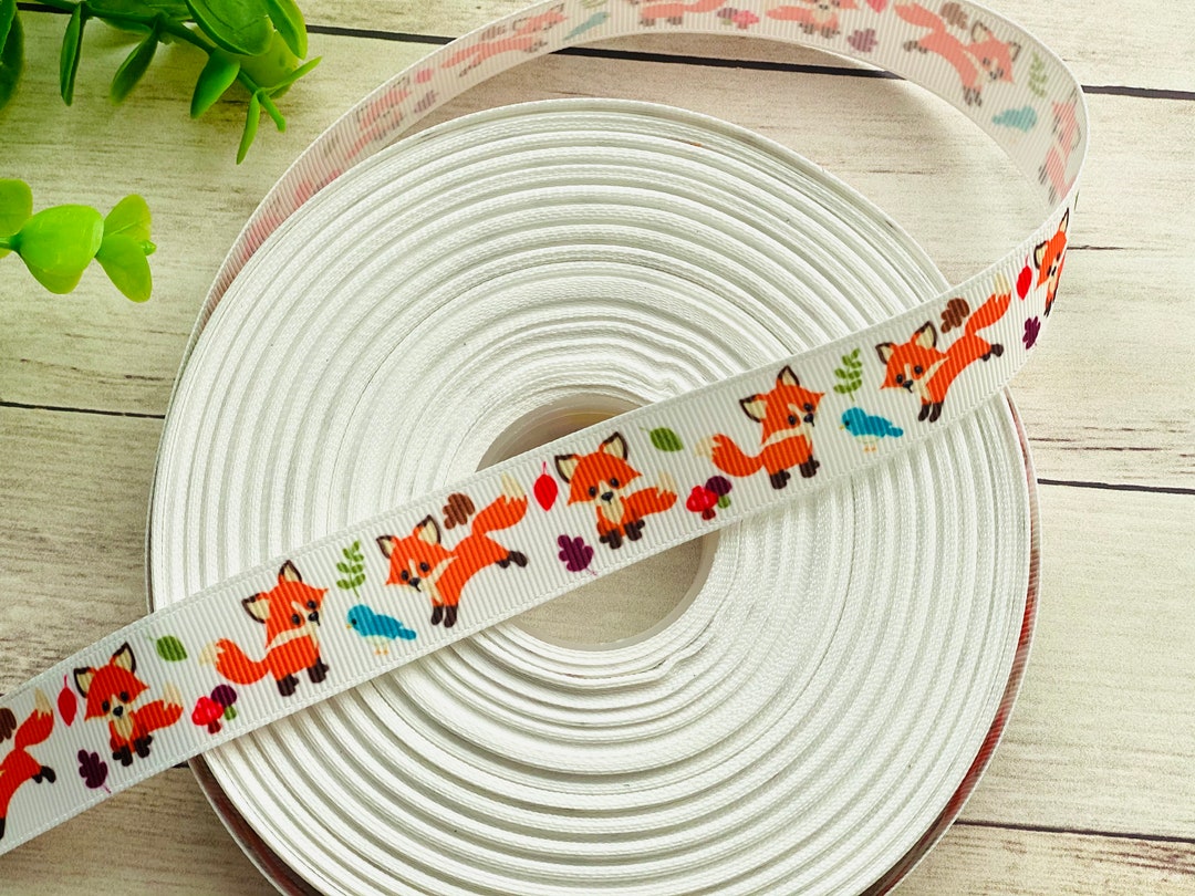 Foxy Cute Woodland Theme Fox Grosgrain Ribbon 7/8” 22mm Decorating ...
