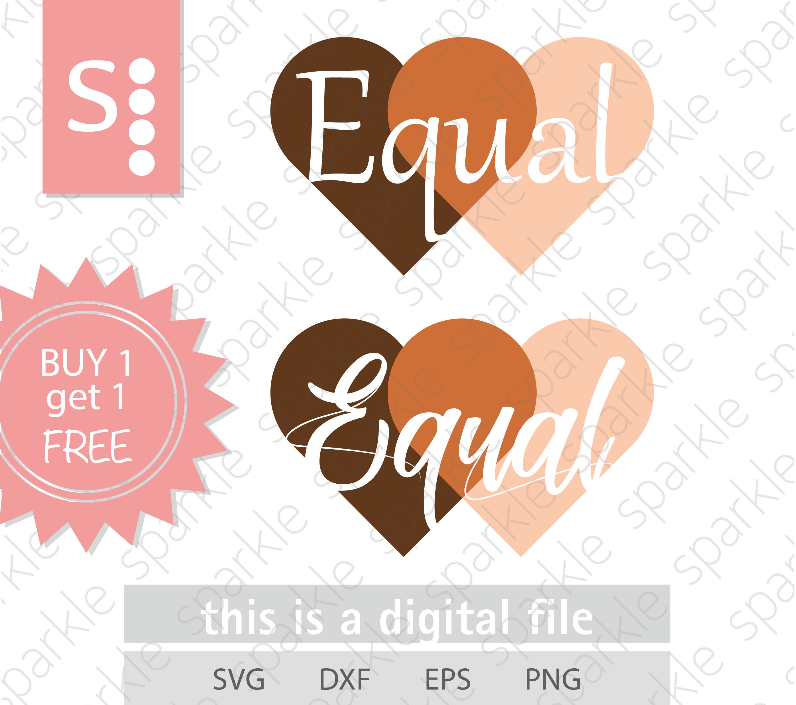 Buy 1 Get 1 FREE Equal Hearts SVG Cut File Equality Svg Be - Etsy UK