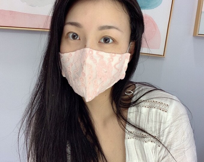 LACE FACE MASK Reusable Face Cover Black Lace Face Mask | Etsy