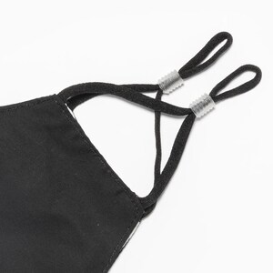 XL Plain Black Face Mask, Regular Size Black Cotton Washable Mask W ...