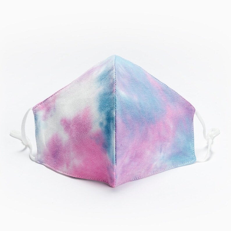 Pink & Blue Tie Dye Face Mask 2 Layer Tie Dye Mask W/ Nose - Etsy
