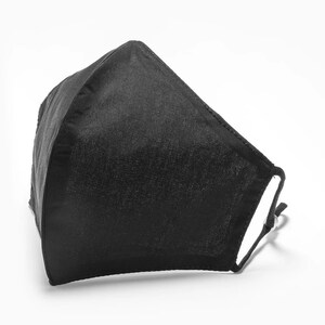 XL Plain Black Face Mask, Regular Size Black Cotton Washable Mask W ...