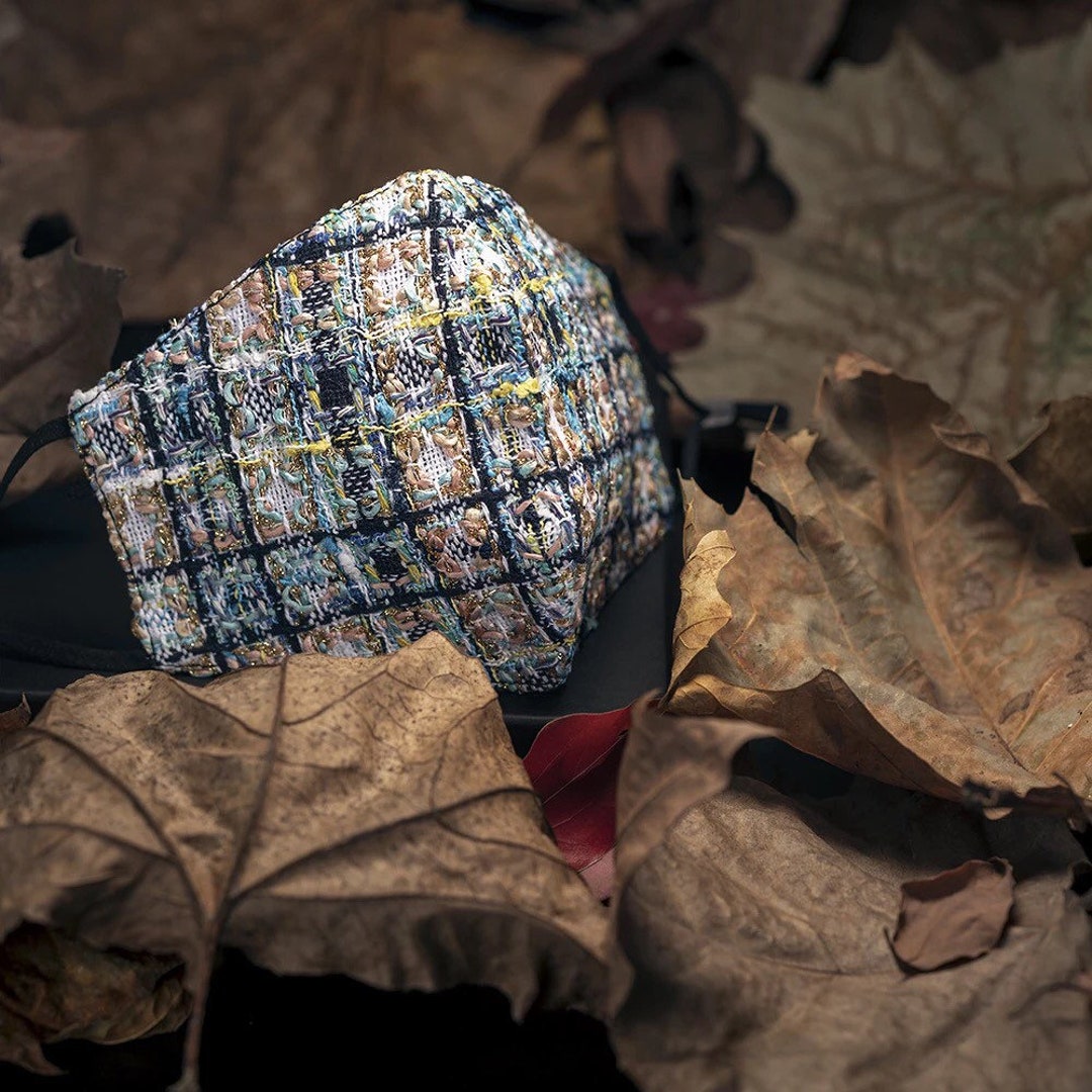 Winter Warm Tweed Face Mask, Breathable Washable Reusable Elegant Mask ...