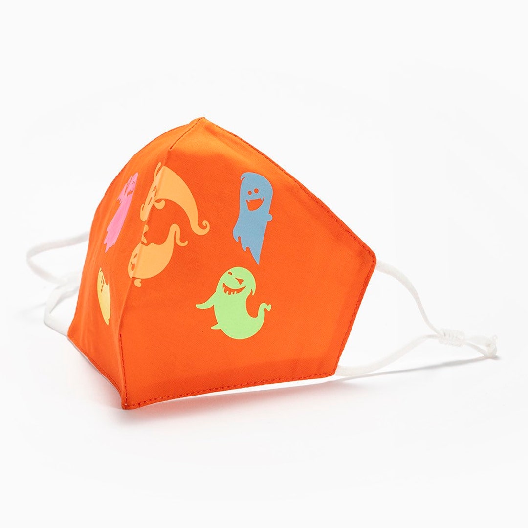 Glow in the Dark Ghost Face Mask, Ghost Mask W/ Ear Loops and Stoppers ...