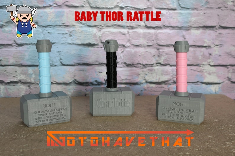 Baby Rattle Thor Hammer - Medieval Baby Shower Decor - Baby Rattle ...