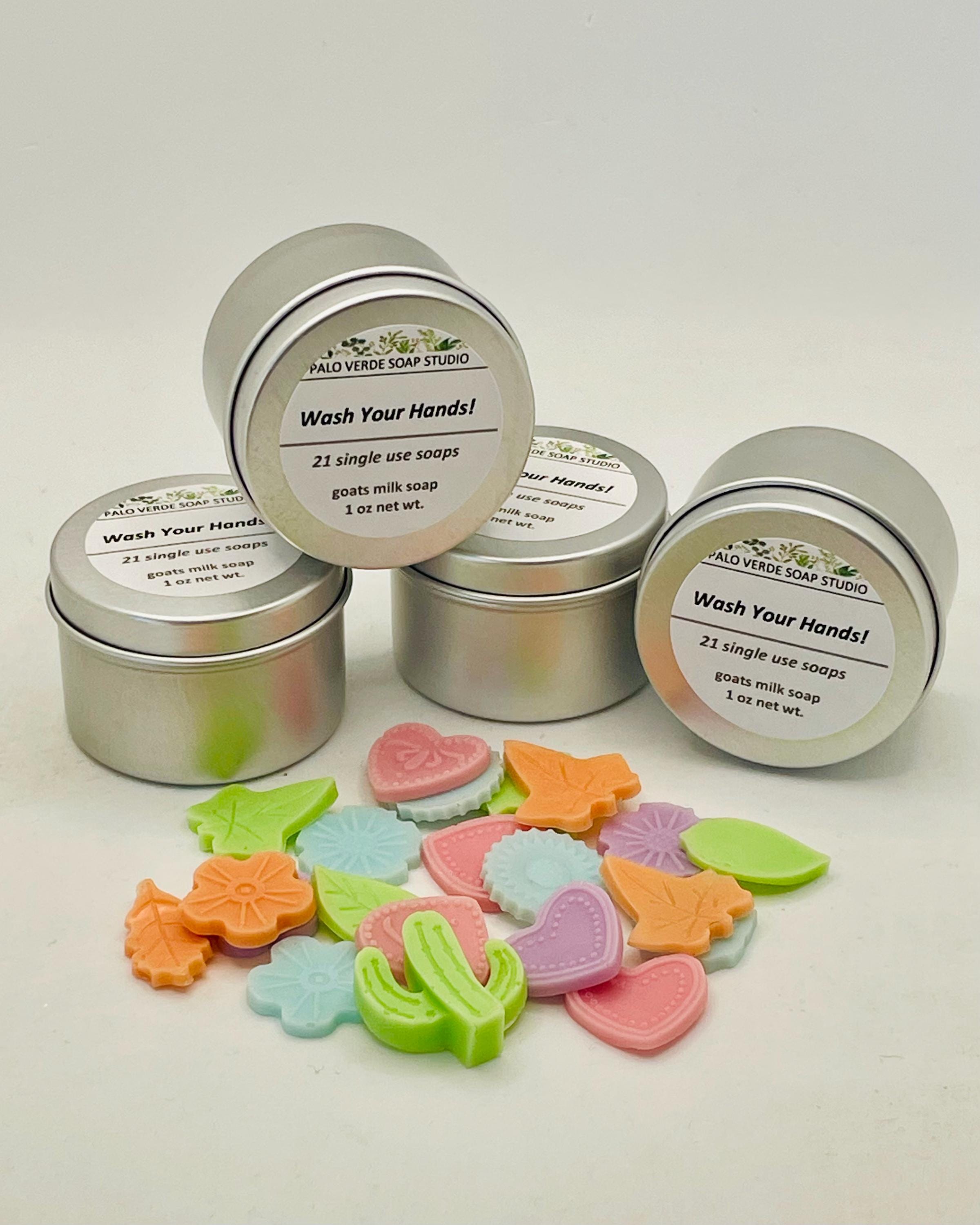 Travel Soap "wash Your Hands" One Time Use Mini Soaps in a Travel Tin ...