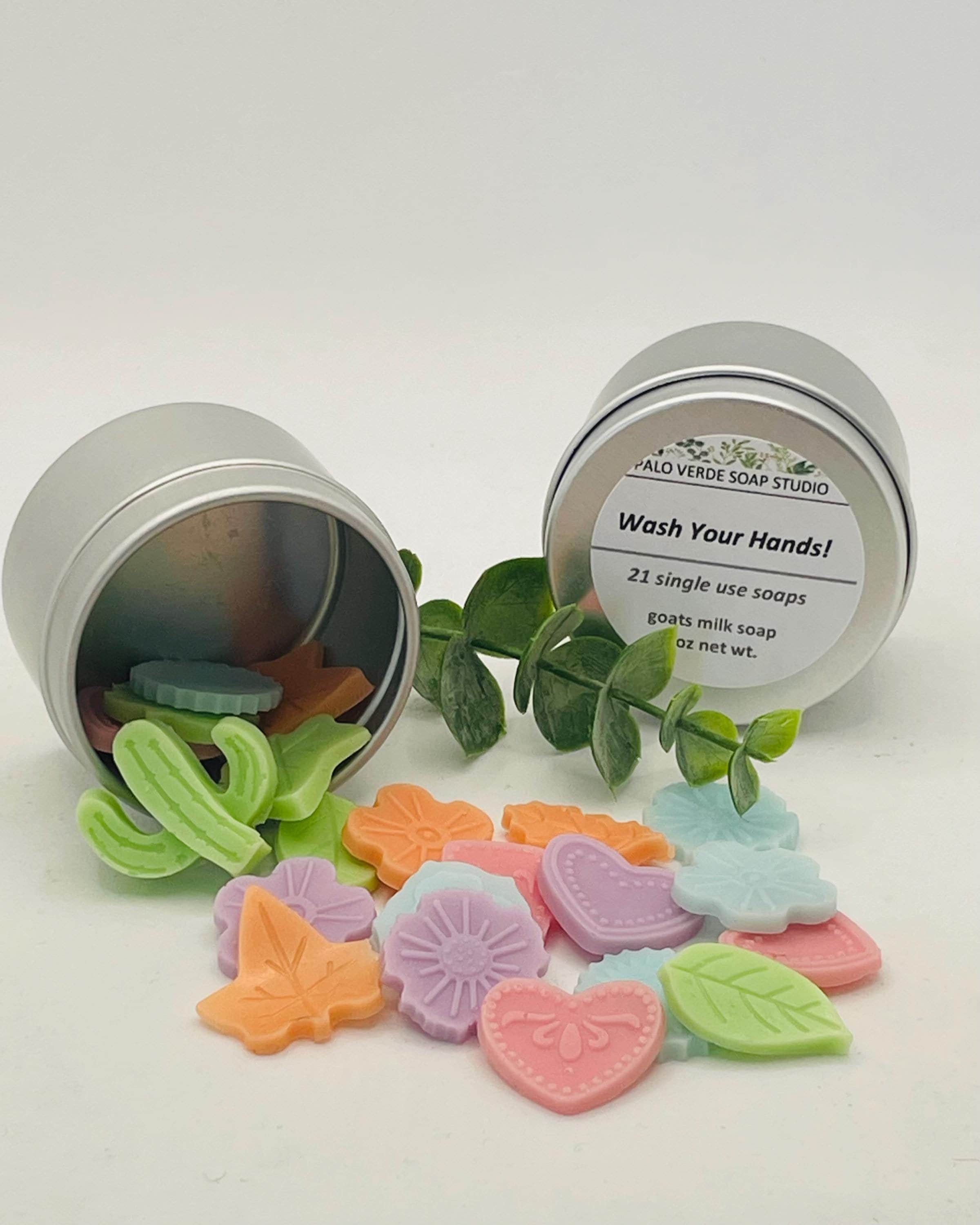 Travel Soap "wash Your Hands" One Time Use Mini Soaps in a Travel Tin ...