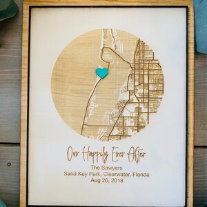 Customizable Memory Map Personalized Map Wood Framed Gift - Etsy Canada