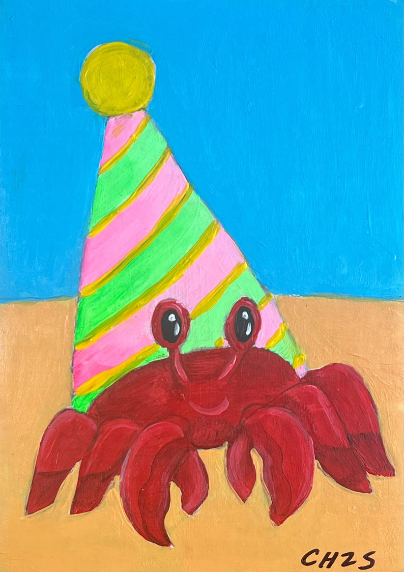 Sea Creatures Acrylic Painting 5 X 7 Digital Print Gift - Etsy