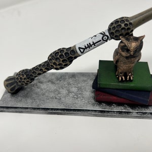 Magic Wand Stand Holder Owl on Books - Wizard Wand Display - Etsy