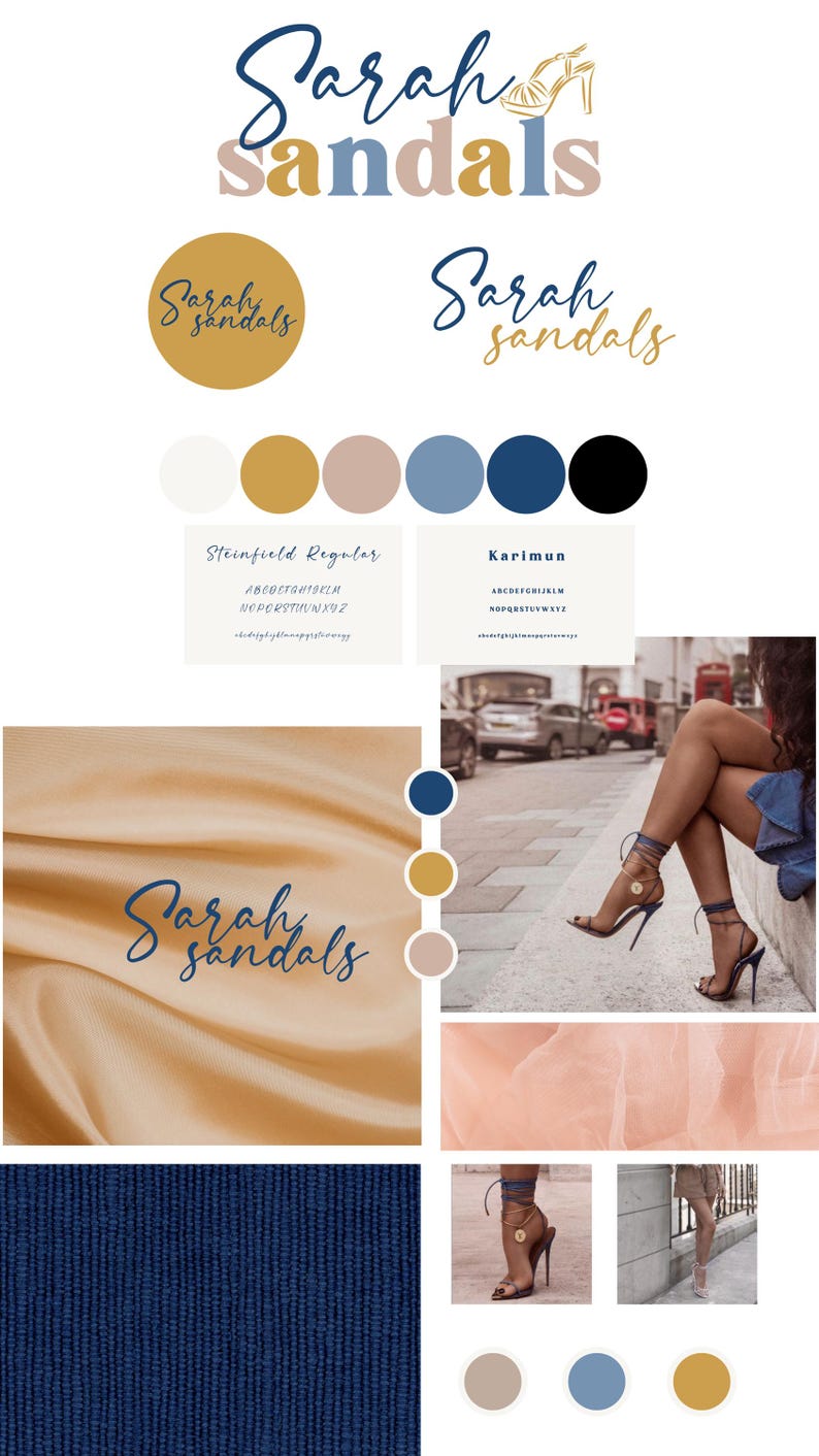 Premade Fashion Brand Kit – Minimalist Logo & Brand Board Canva ...