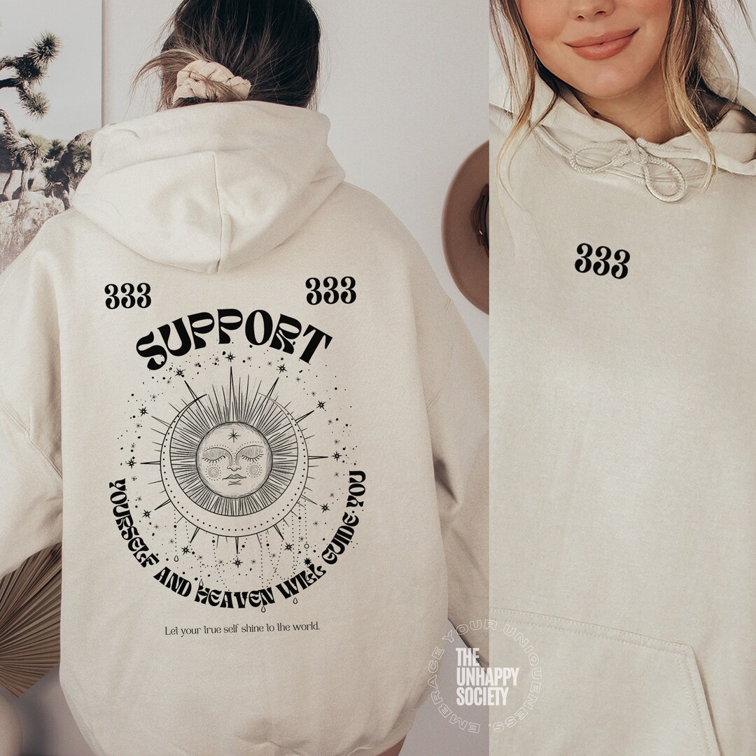 333 Angel Number Hoodie 333 Angel Numbers Hoodie Oversized Hoodie Sun ...